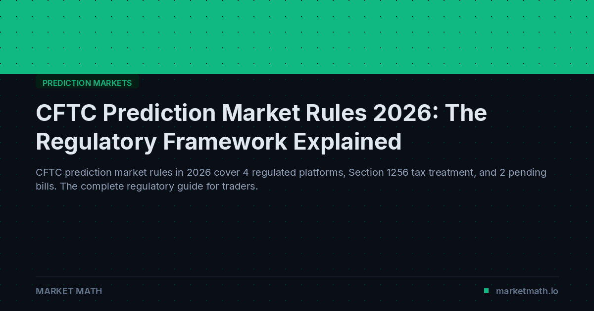 CFTC Prediction Market Rules 2026: The Regulatory Framework Explained ...