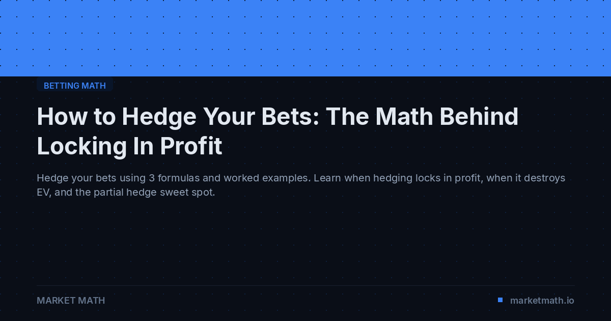 How to Hedge Your Bets: The Math Behind Locking In Profit | Market Math