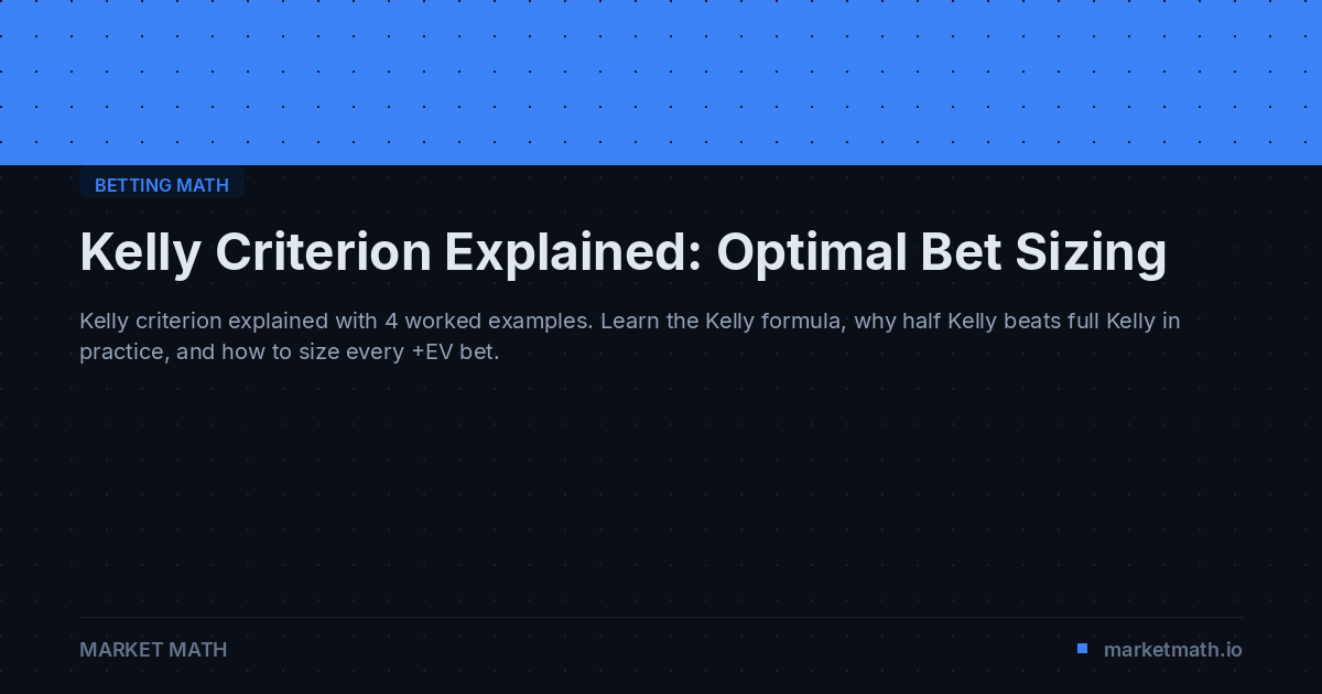 Kelly Criterion Explained: Optimal Bet Sizing | Market Math